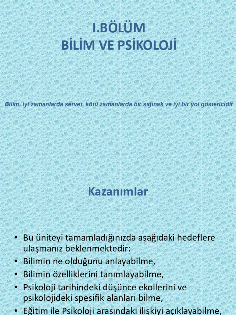 Eği̇ti̇m Psi̇koloji̇si̇ 1.slayt | PDF