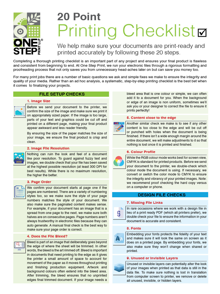 OSP Printing Checklist | PDF | Typefaces | Computer File