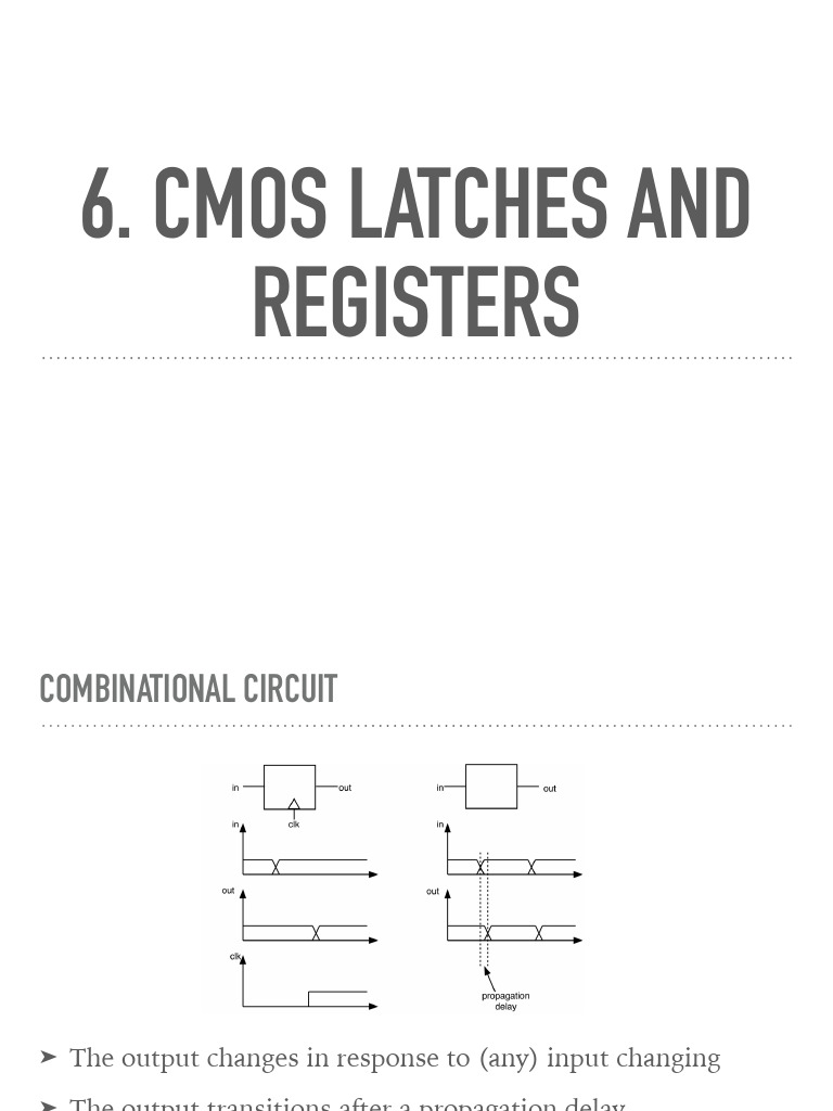 CMOS Latches and Registers Overview | PDF | Logic Gate | Electronic ...