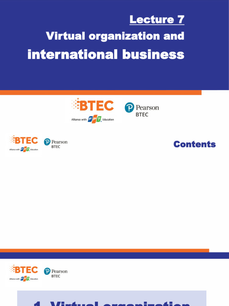 Lecture 7 - Virtual Organization and Internationl Business Types and Structure | PDF | License ...