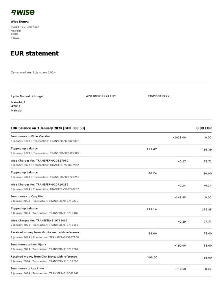 Wise Statement | PDF | Banking | Financial Technology