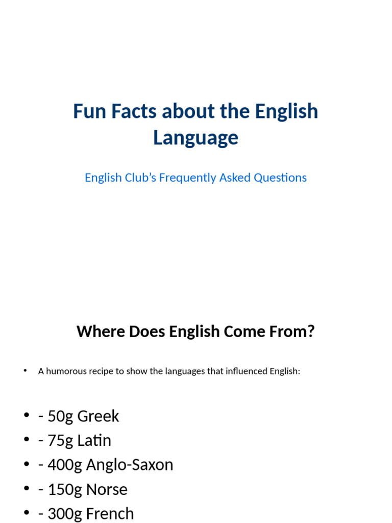 English Language Fun Facts | PDF