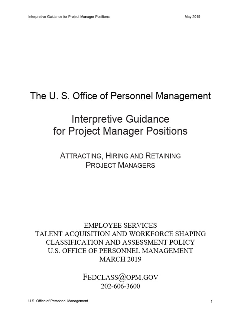 Interpretive Guidance For Project Manager Positions | PDF | Project ...