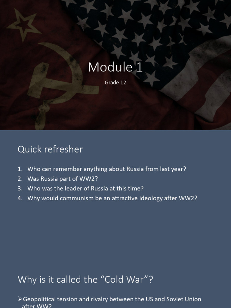 Grade 12 Module 1 II | PDF | Cold War | International Relations