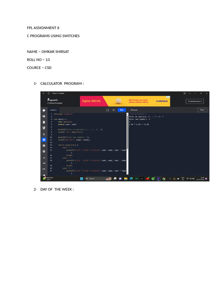 FPL Assignment 6 | PDF