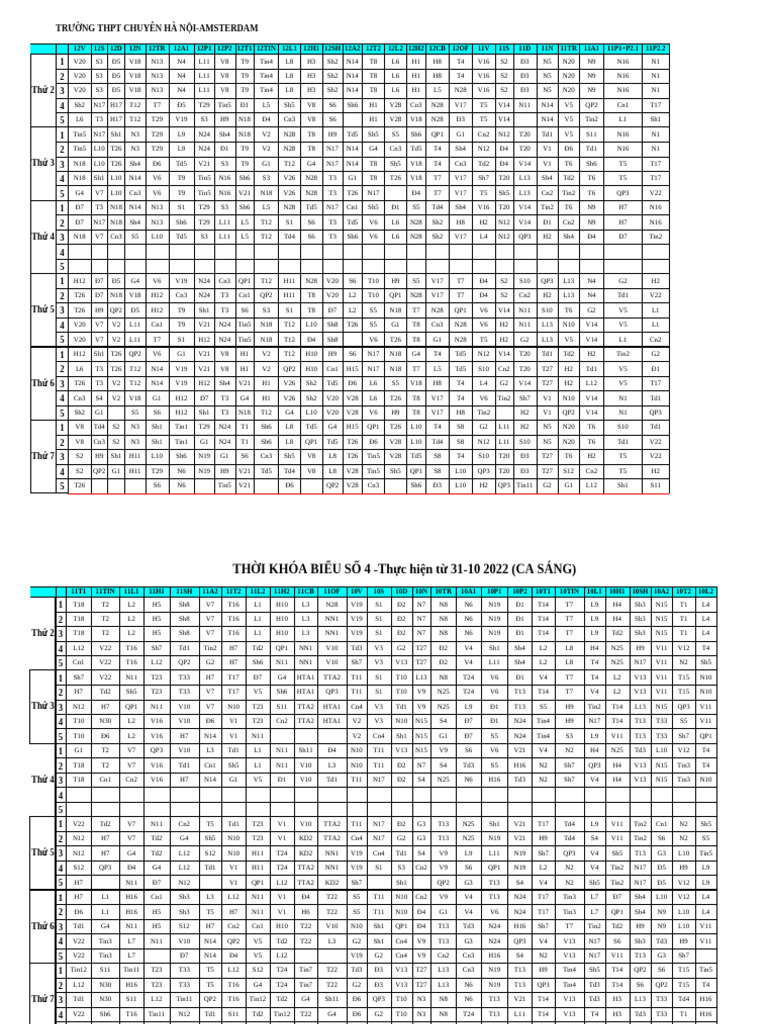 TKB So 4 Thuc - Hien - Tu 31..10.22 | PDF
