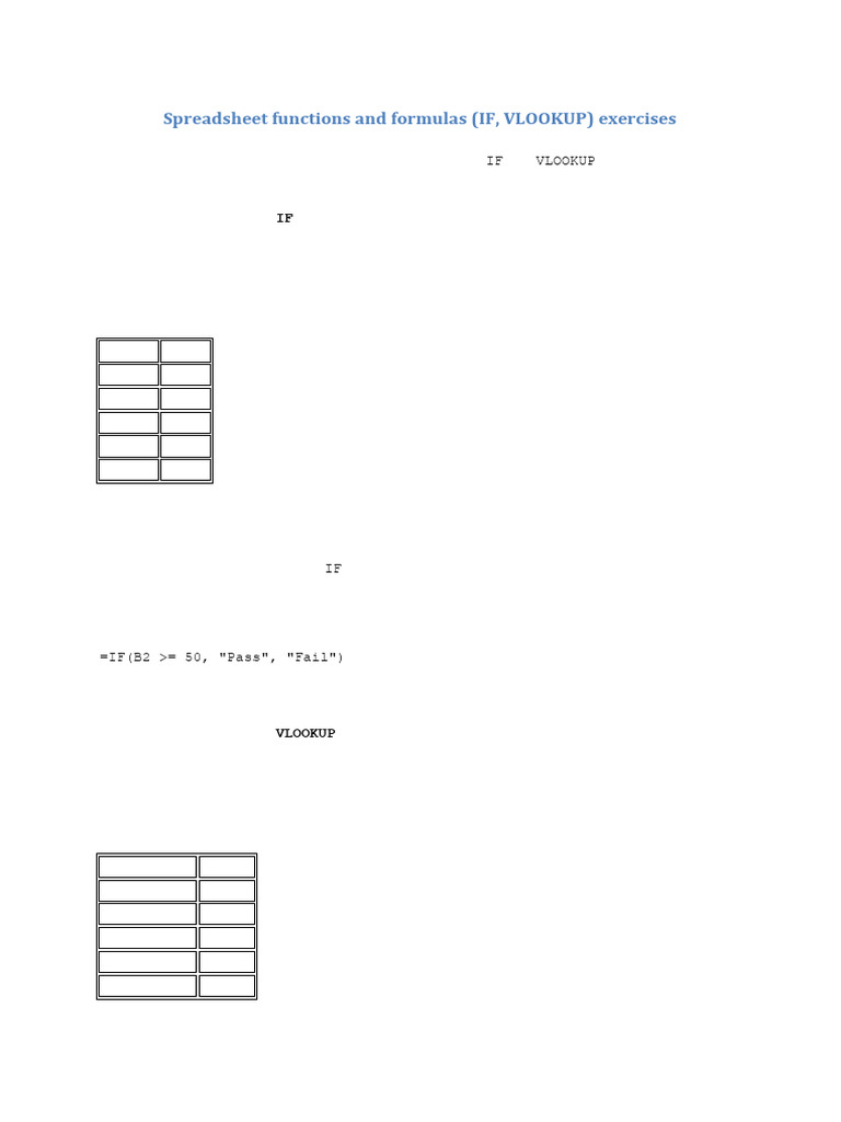 Ict Spreadsheet If Vlookup | PDF | Spreadsheet | Microsoft Excel