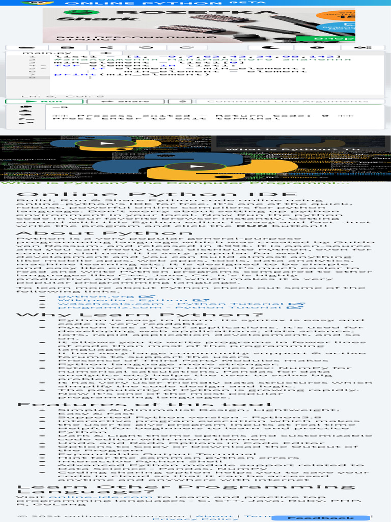 Online Python - IDE, Editor, Compiler, Interpreter 3 | PDF | Systems Engineering | Computer ...