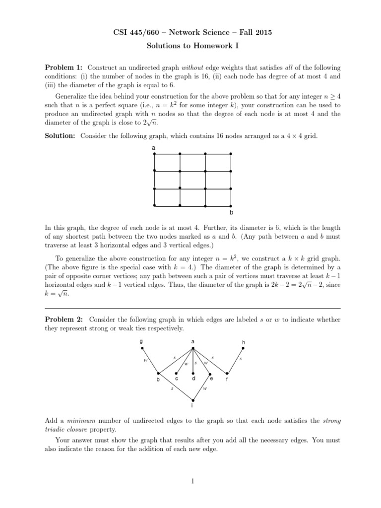 sol_hw1 | PDF | Vertex (Graph Theory) | Theoretical Computer Science