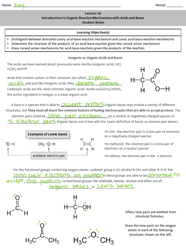 Organic Acid-Base Reaction Mechanisms | PDF | Acid | Chemical Reactions