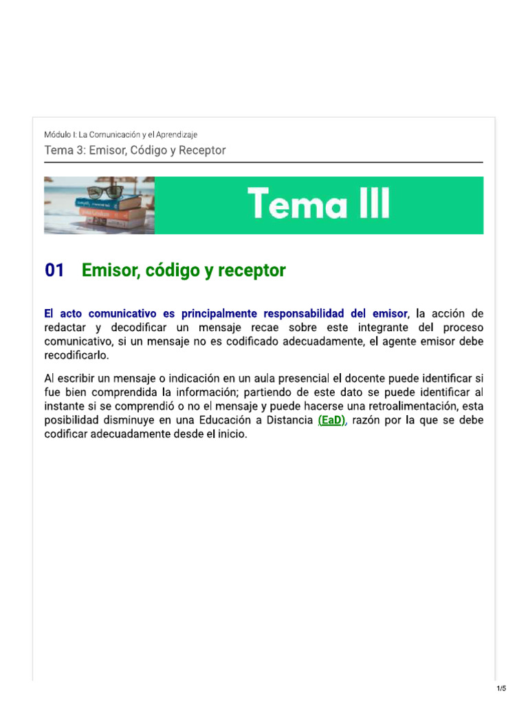 Tema3 Emisor Codigo y Receptor | PDF