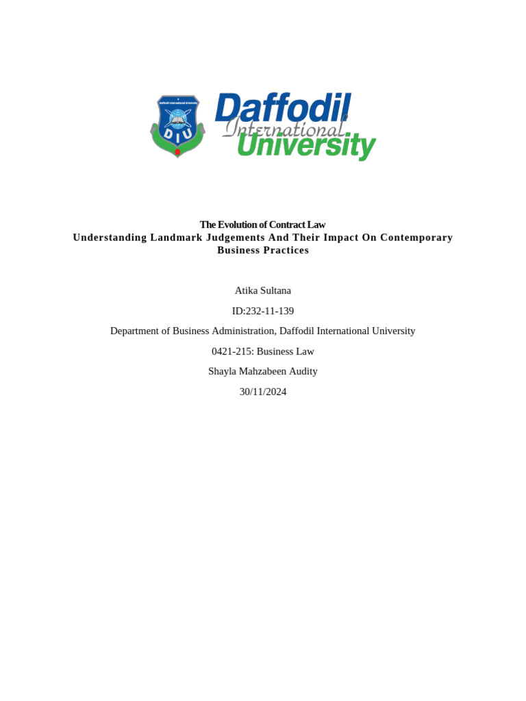 The Evolution of Contract Law | PDF | Offer And Acceptance | Justice