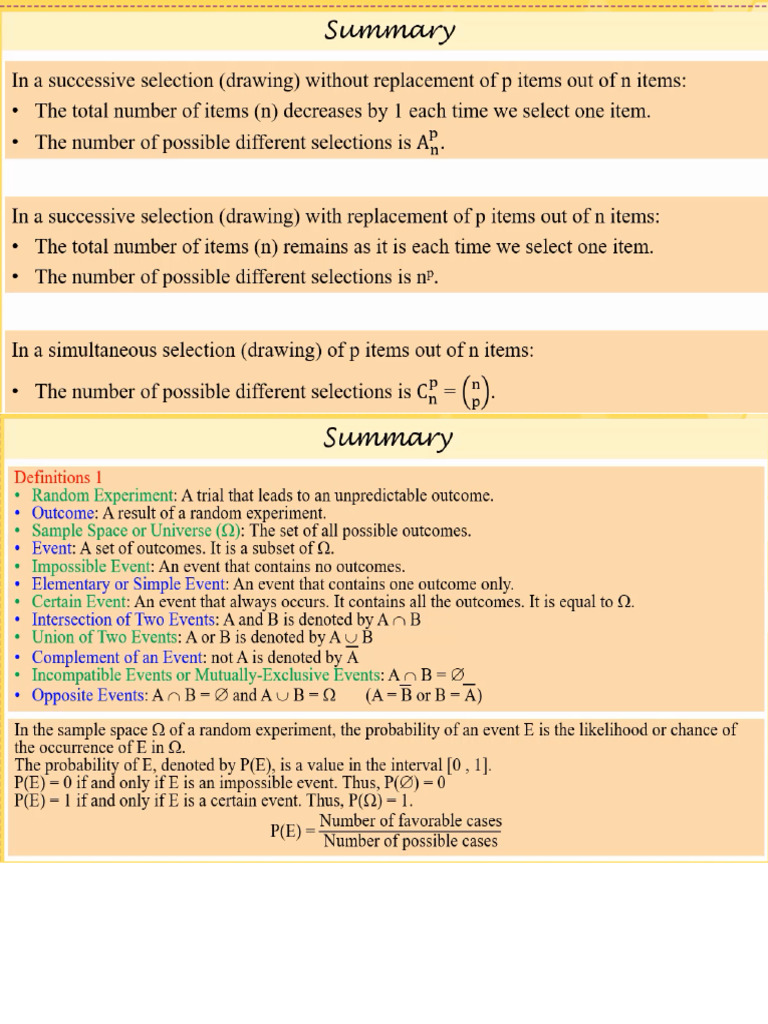Probability Summary | PDF
