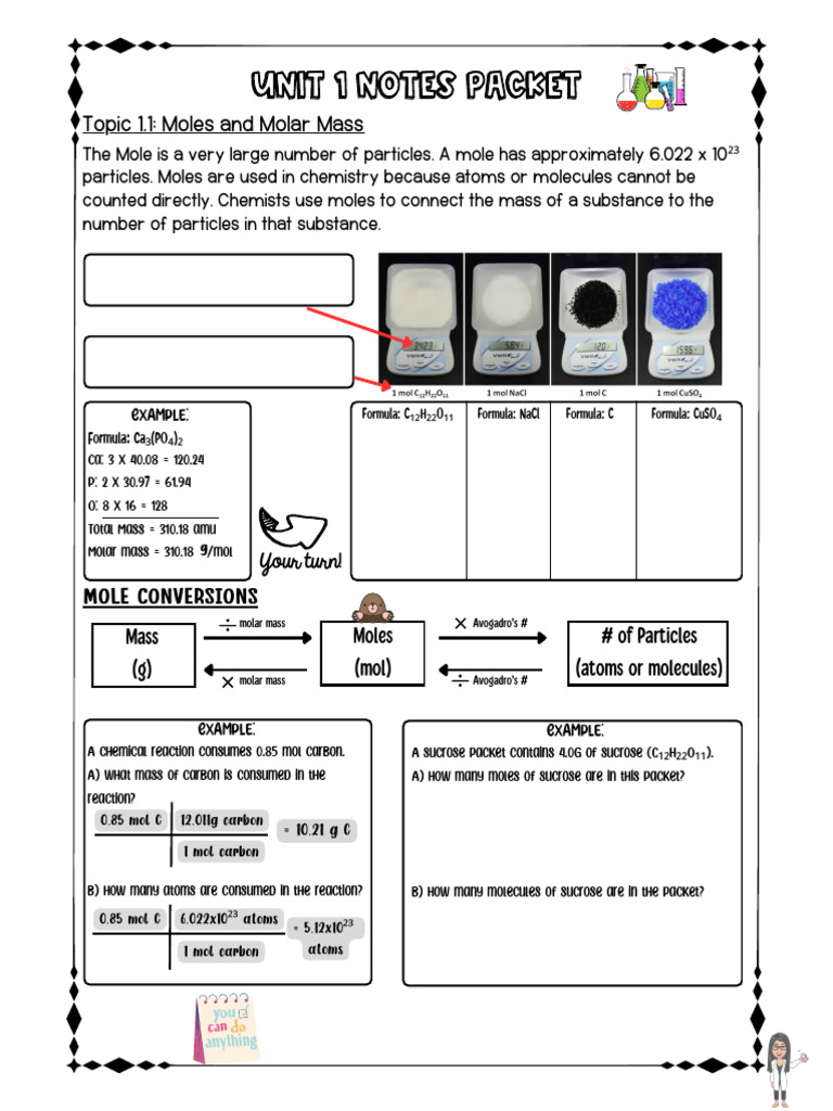 Unit 1 Packet (1) | PDF | Mole (Unit) | Chemical Compounds