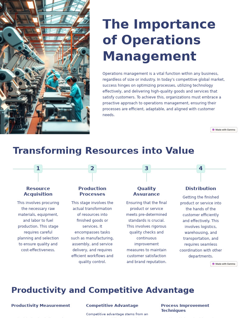 The Importance of Operations Management | PDF | Supply Chain | Internet ...