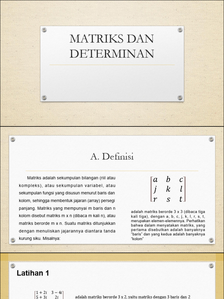 6-0 Matriks Dan Determinan (Versi Bahan Ajar) | PDF