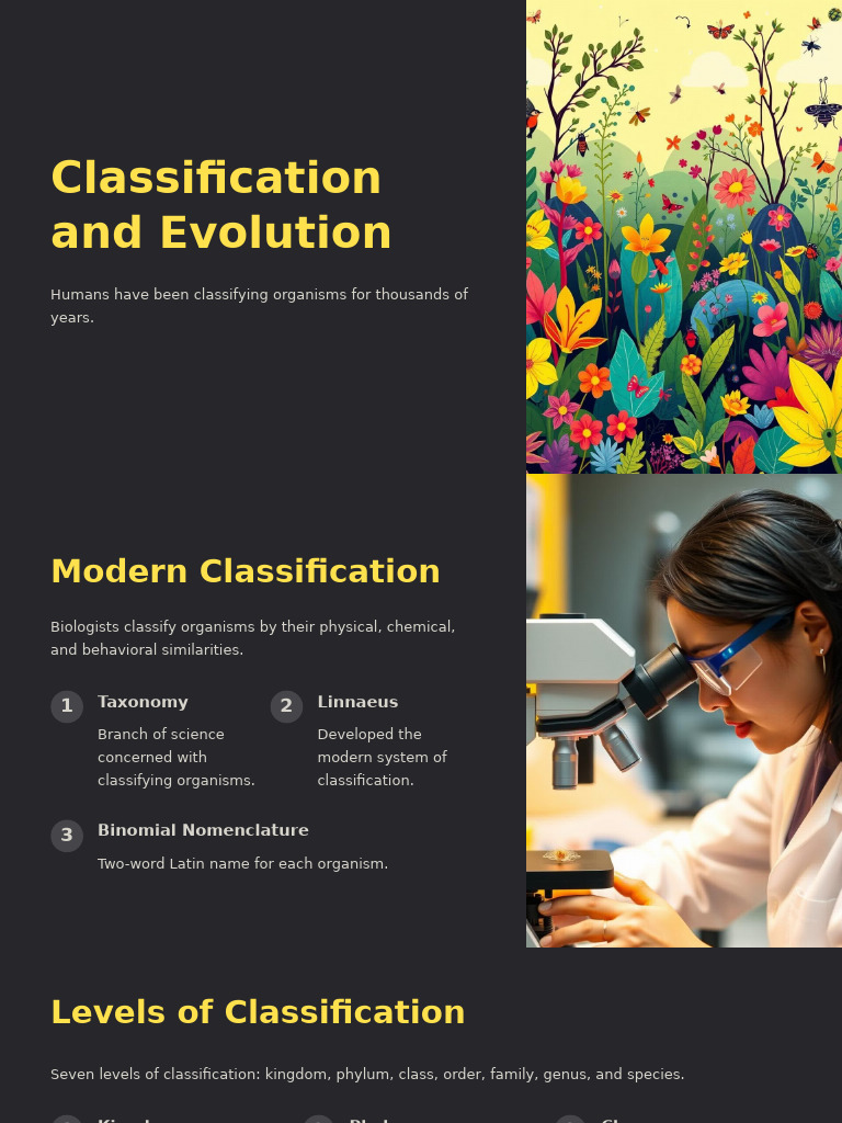 Evolution and Classification Basics | PDF | Taxonomy (Biology) | Genus