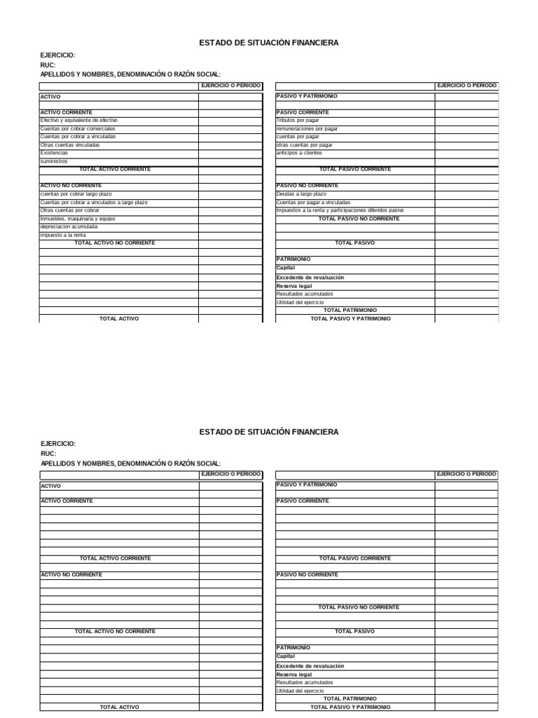 Formato Eeff - Examen | PDF | Impuestos | Bienes (Ley)
