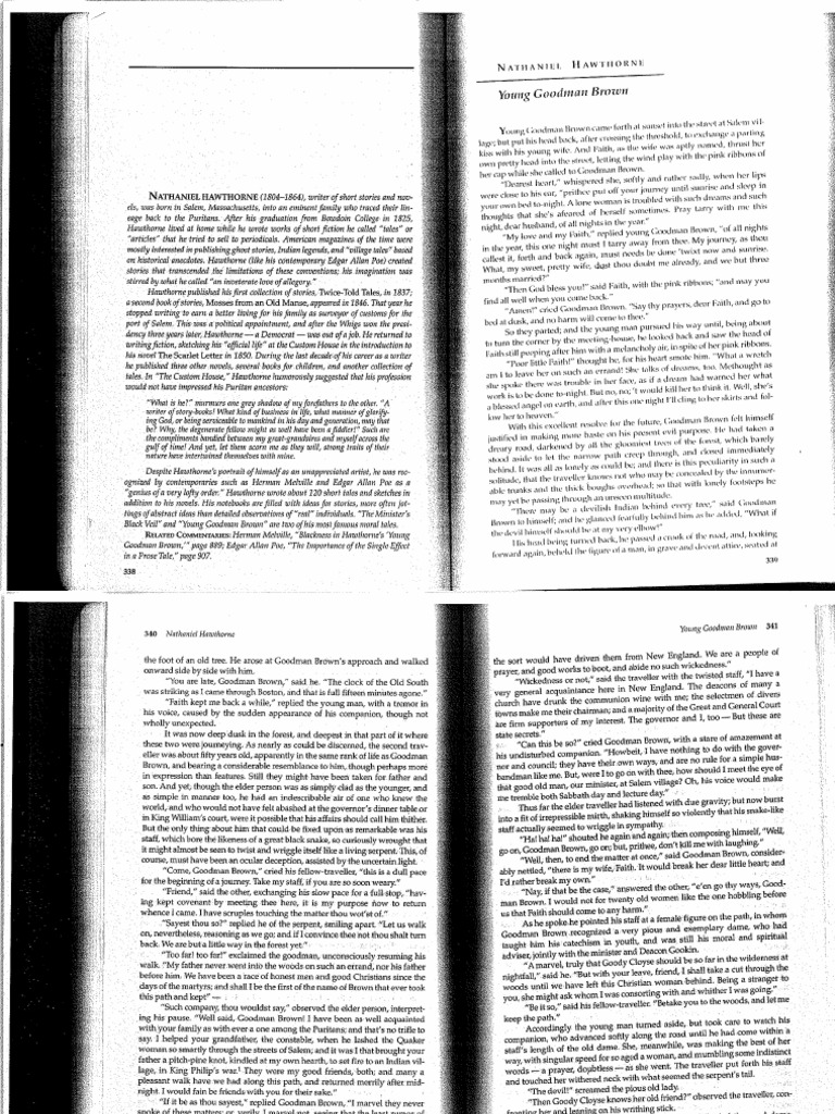 Young Goodman Brown-Nathaniel Hawthorne | PDF