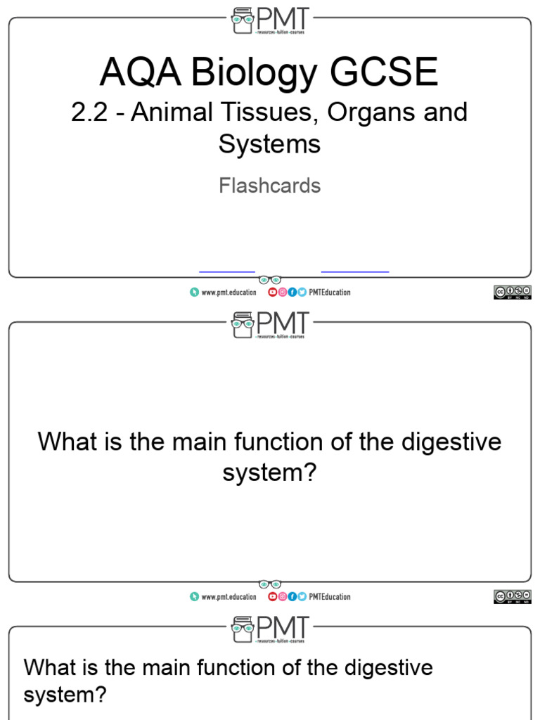 Flashcards - 2.2 Animal Tissues, Organs and Organ Systems - AQA Biology ...