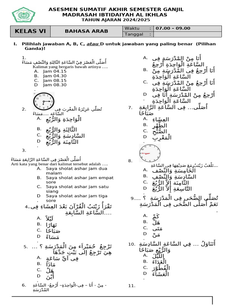BHS. ARAB KLS 6 | PDF