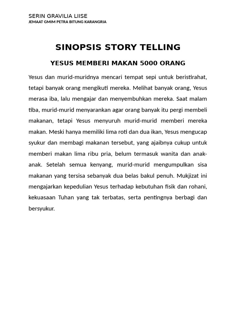 Sinopsis Stoty Telling | PDF