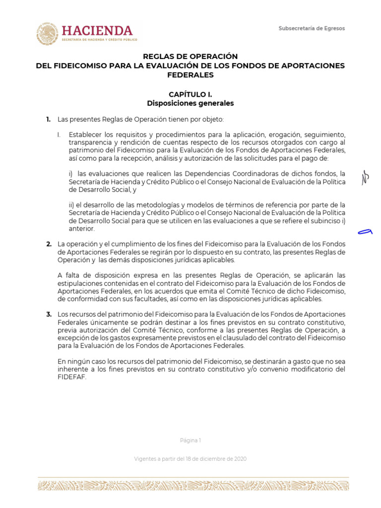 Reglas de Operaci N FIDEFAF Act 2021 | PDF | Evaluación | Presupuesto