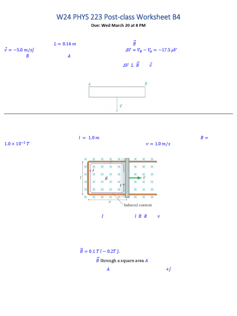 PHYS 223 - PostclassWorksheet | PDF
