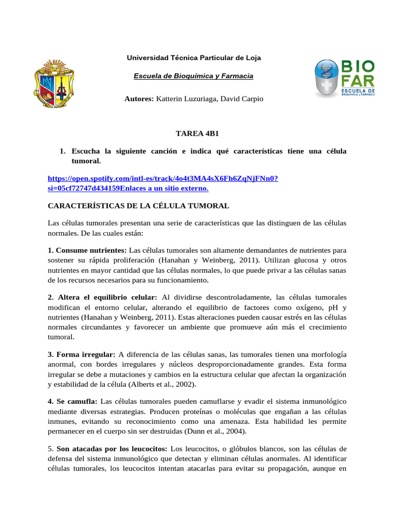 Tarea 4B1. Teoria Del Cancer | PDF | Gen supresor de tumores | Cáncer