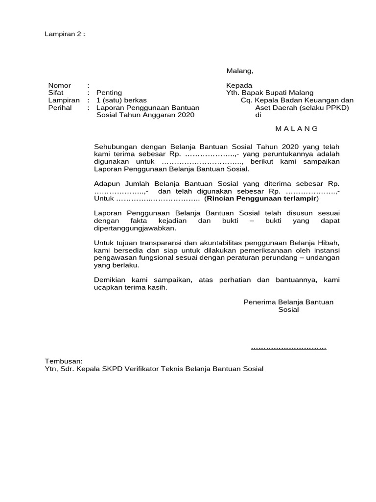 Contoh Laporan Bansos | PDF