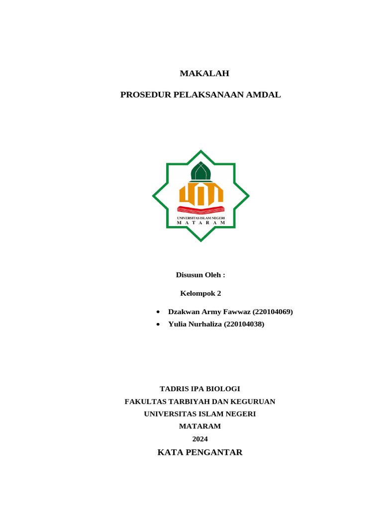 Makalah Prosedur Amdal | PDF