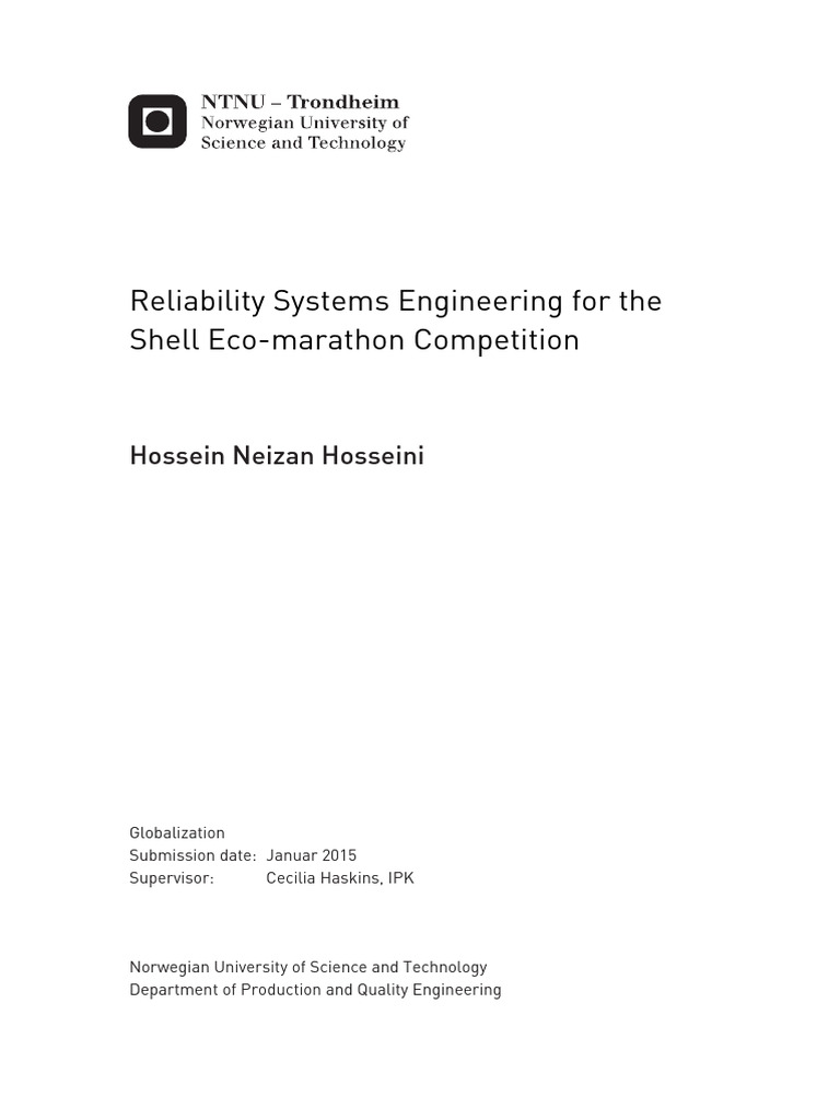 Reliability Systems Engineering for the shell eco | PDF | Systems ... Reliability Systems Engineering for the shell eco | PDF | Systems ...