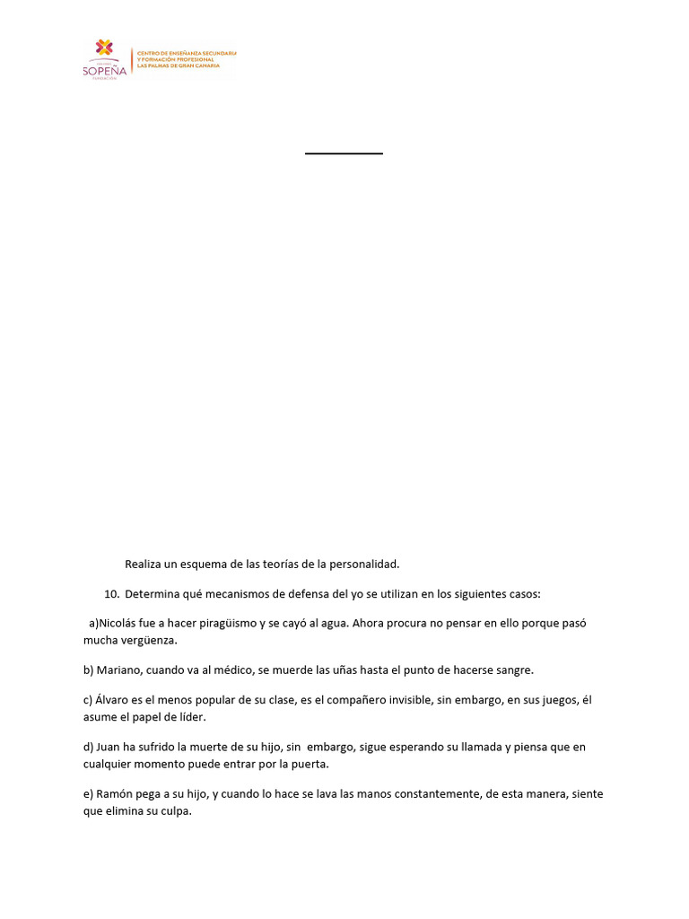 UD2 Actividades PME | PDF | Ciencias del comportamiento | Conceptos psicologicos