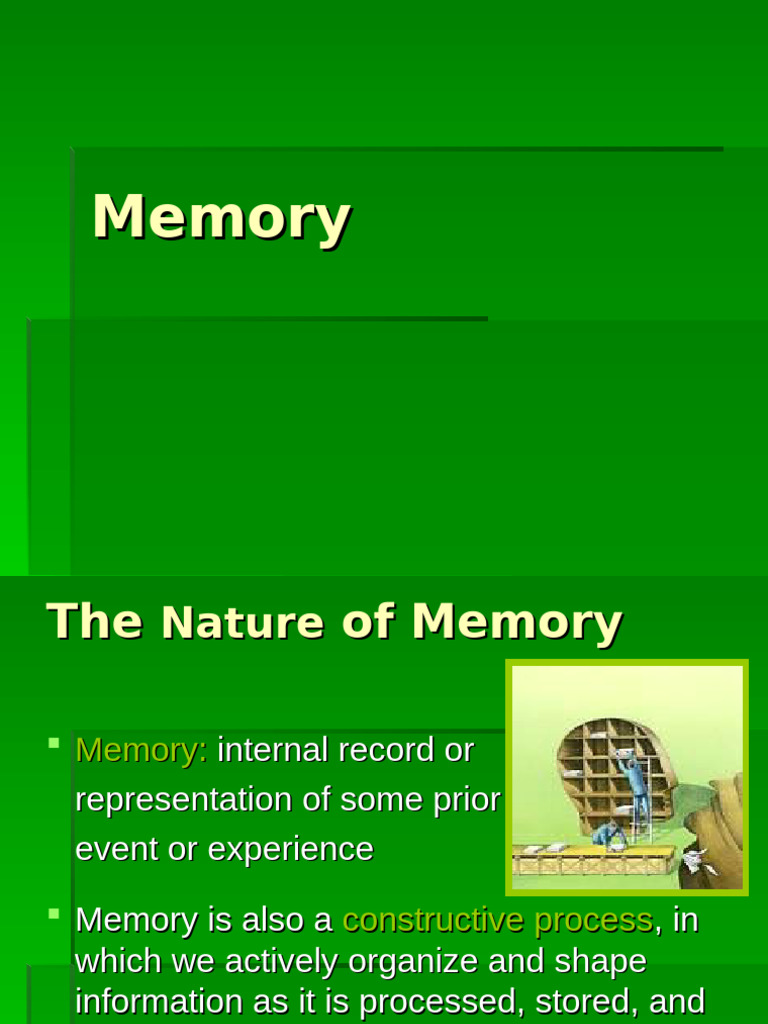 Memory and Forgetting | PDF | Memory | Information
