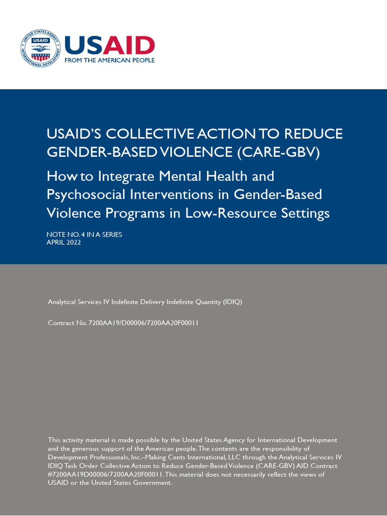 Integrating MHPSS in GBV Programs | PDF | Psychological Trauma | Mental ...