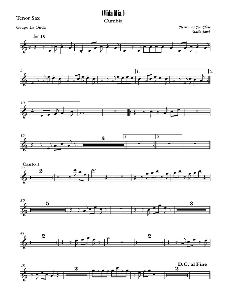 Vida Mía Tenor Sax (2) | PDF