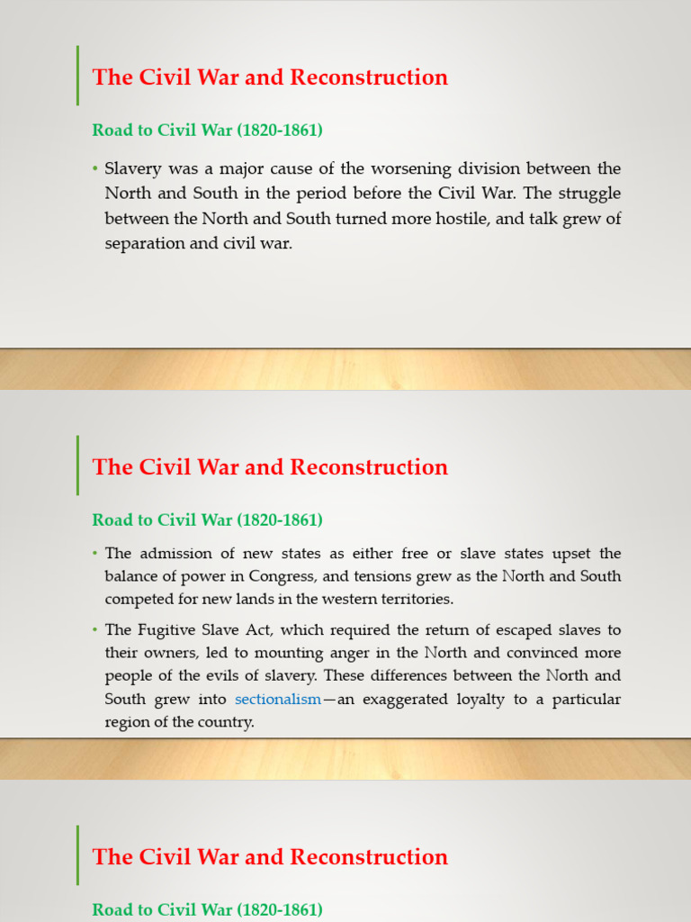 The Civil War and Reconstruction | PDF | American Civil War ...