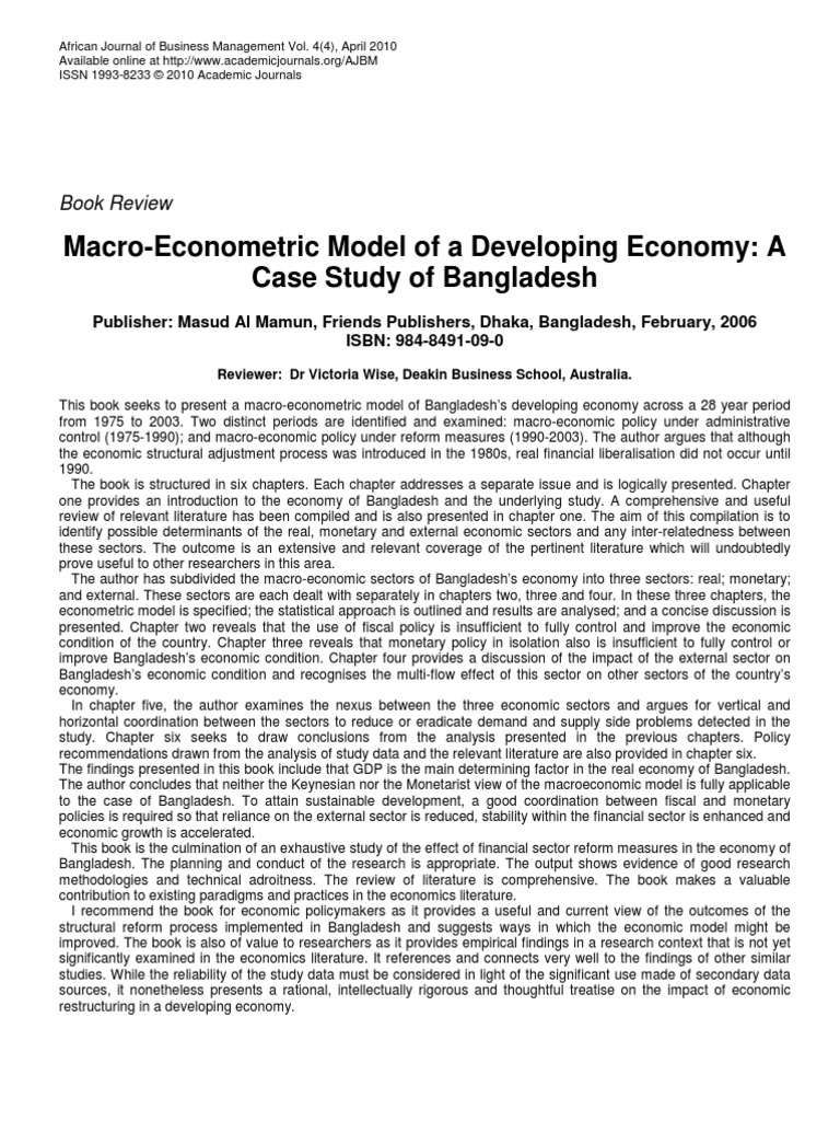 Book Review | PDF | Economic Model | Economic Theories