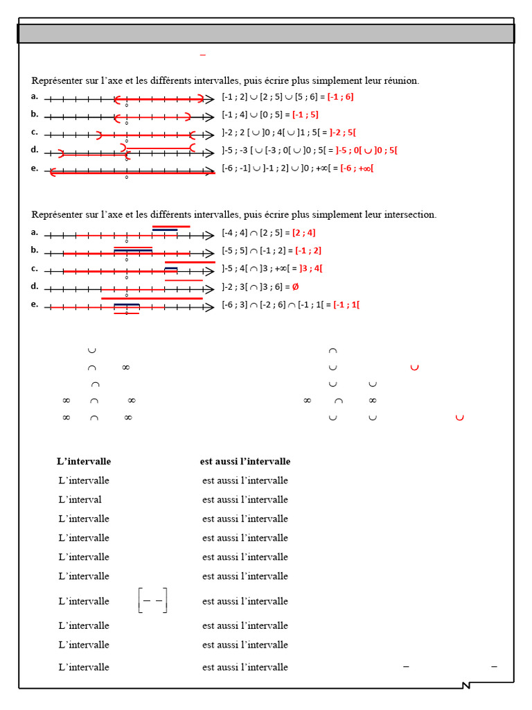 Exercices sur les Intervalles Mathématiques | PDF