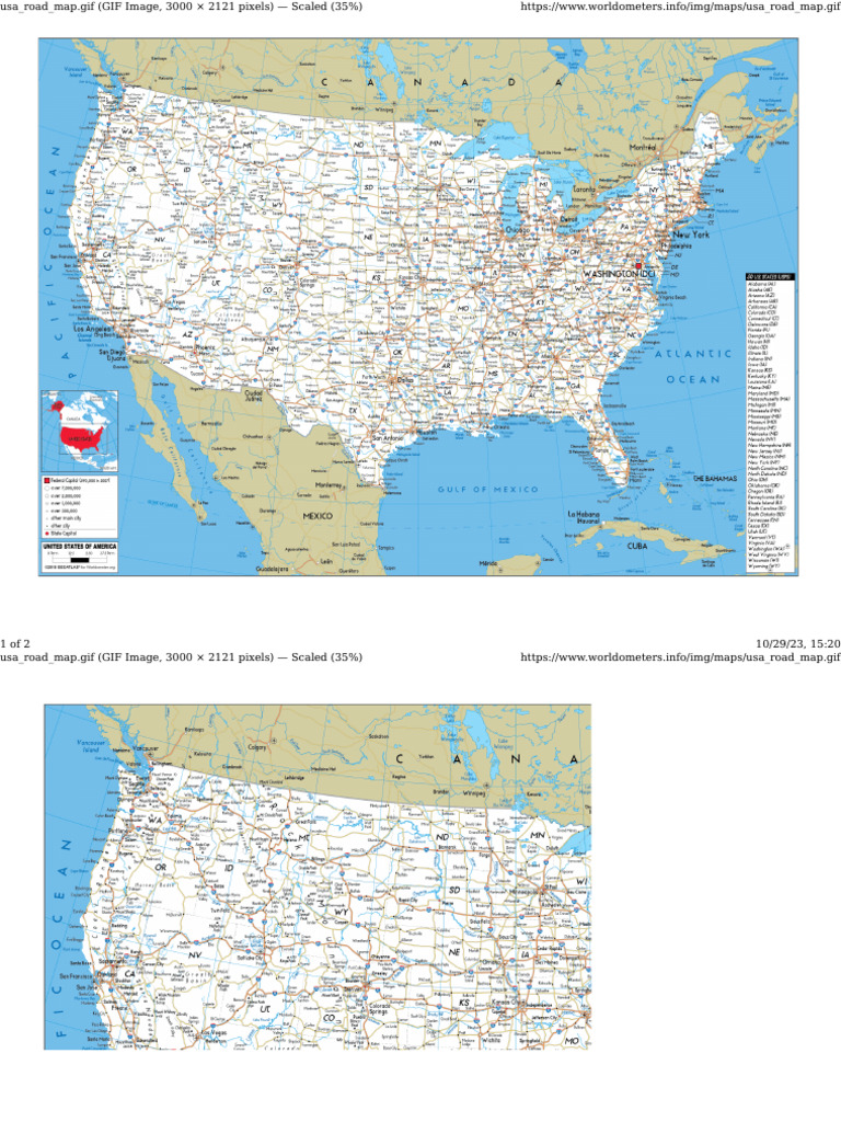 USA Road Map GIF Image | PDF