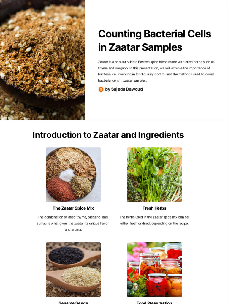 Counting Bacterial Cells in Zaatar Samples | PDF | Bacteria