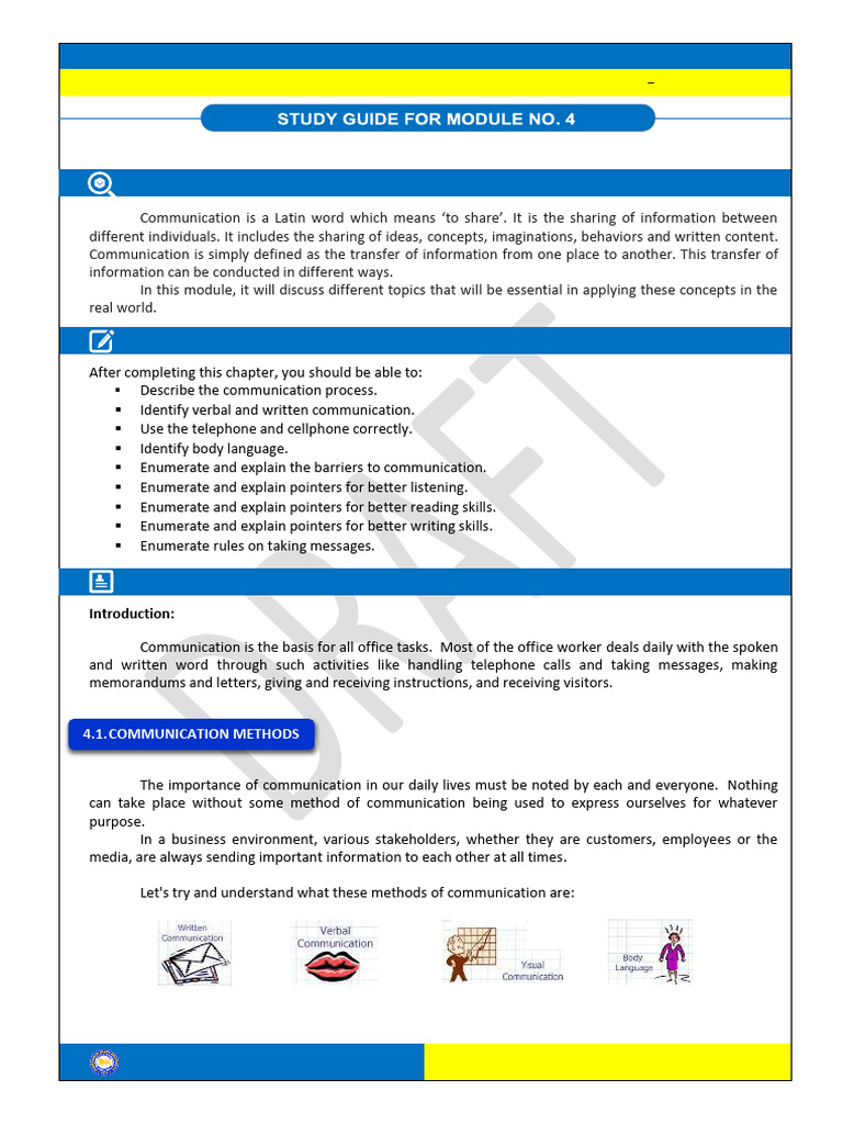 Communication Skills Study Guide | PDF | Communication | Information