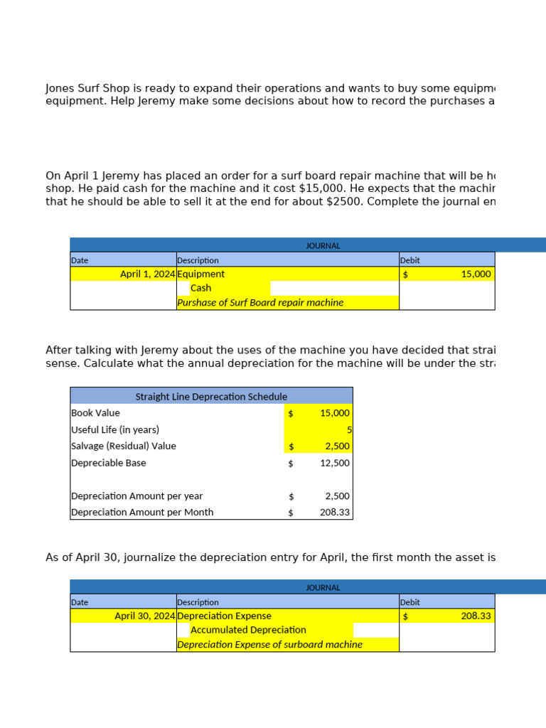 W04 Problems_ Assets, Liabilities, & Financial Statement Analysis | PDF | Expense | Depreciation