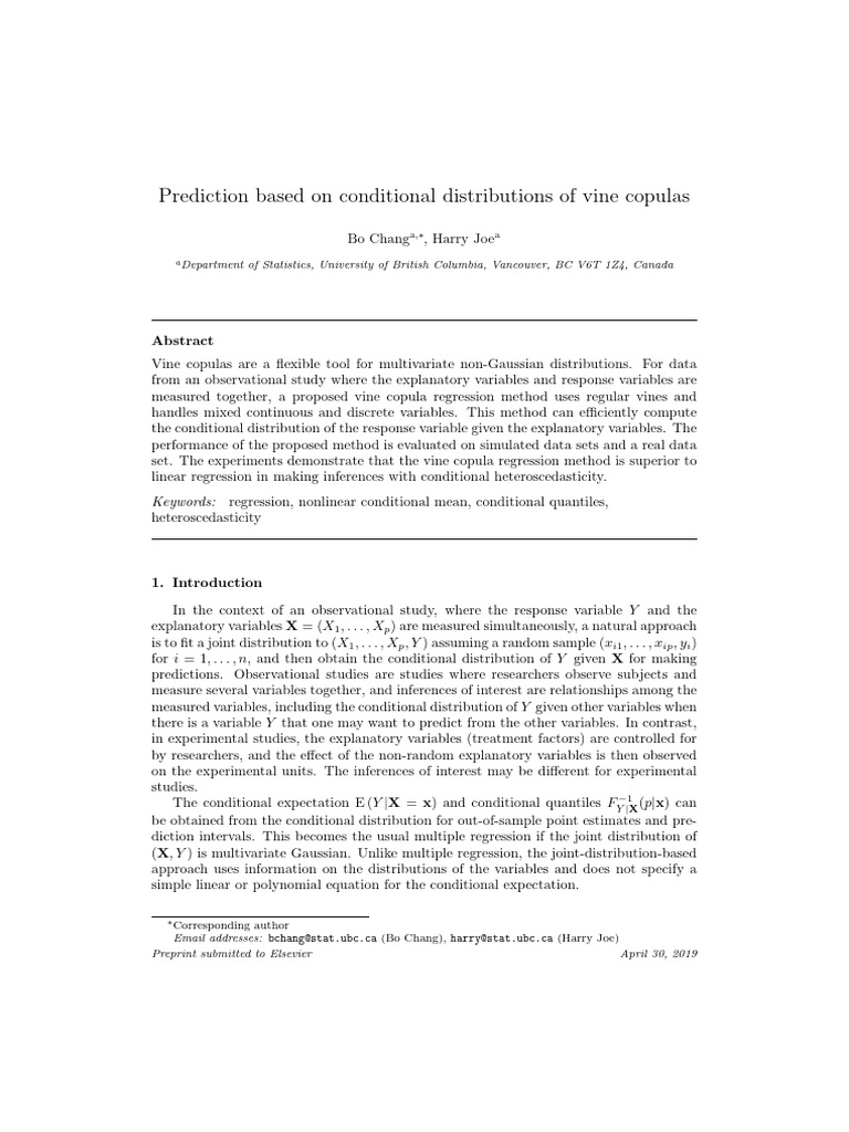 Vine Copula Prediction | PDF | Regression Analysis | Normal Distribution