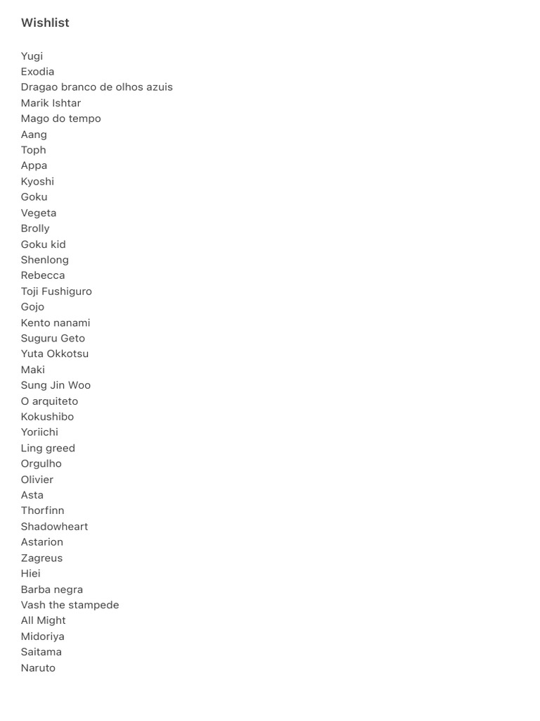 Wish List | PDF