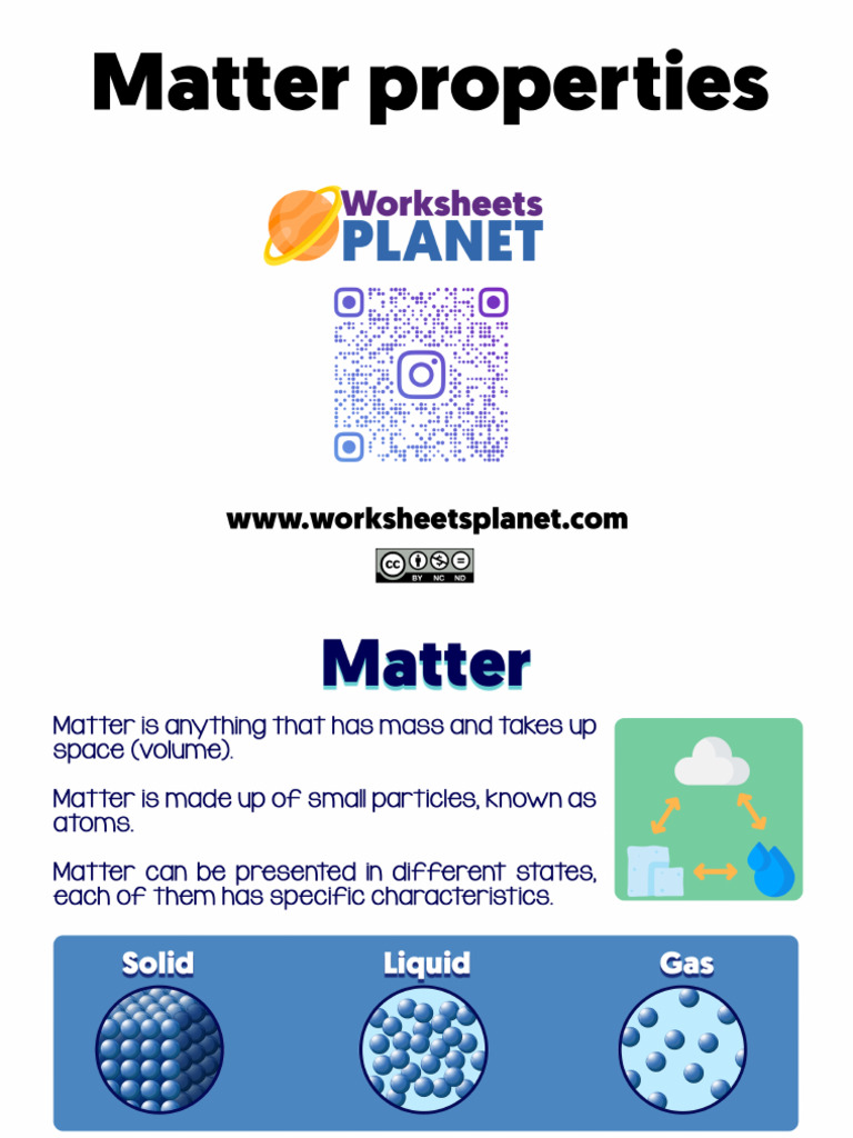 Matter-properties-(Worksheetsplanet.com) | PDF