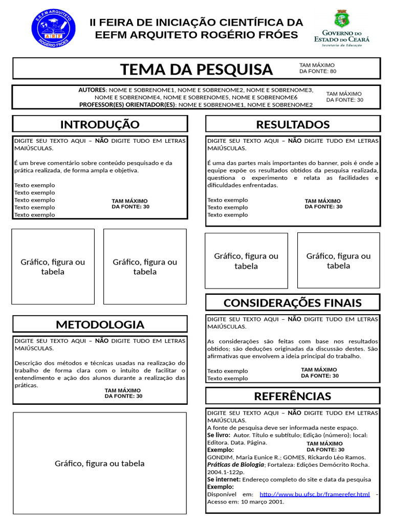 Modelo de Banner - Feira de Ciencias Arf 2024 - 60X90 | PDF | Science