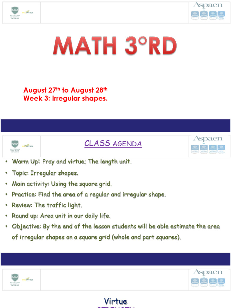 Area of Irregular Shapes Lesson Plan | PDF