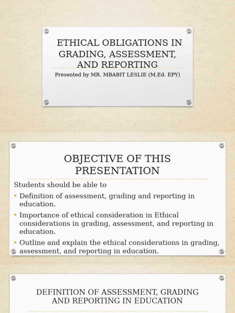 Ethical Obligations in Grading, Assessment | PDF | Educational Assessment | Cognition