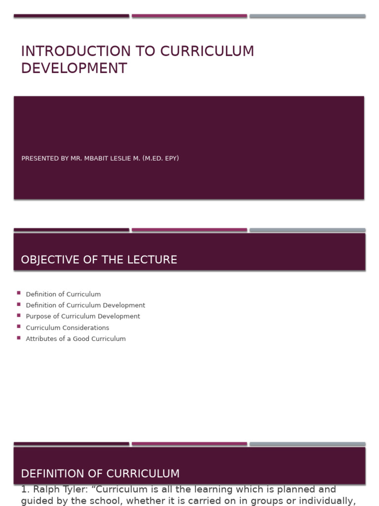 Introduction To Curriculum Development | PDF | Curriculum | Teachers